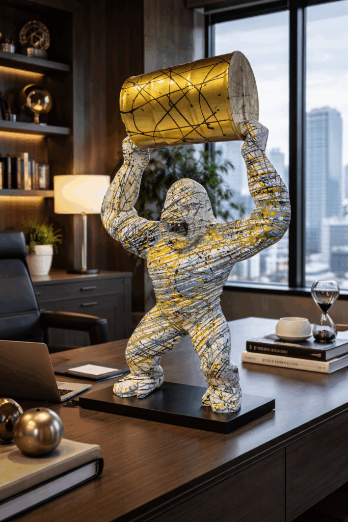 CONTEMPORARY STATUE — MODERN STATEMENT ART - ARTWOOD